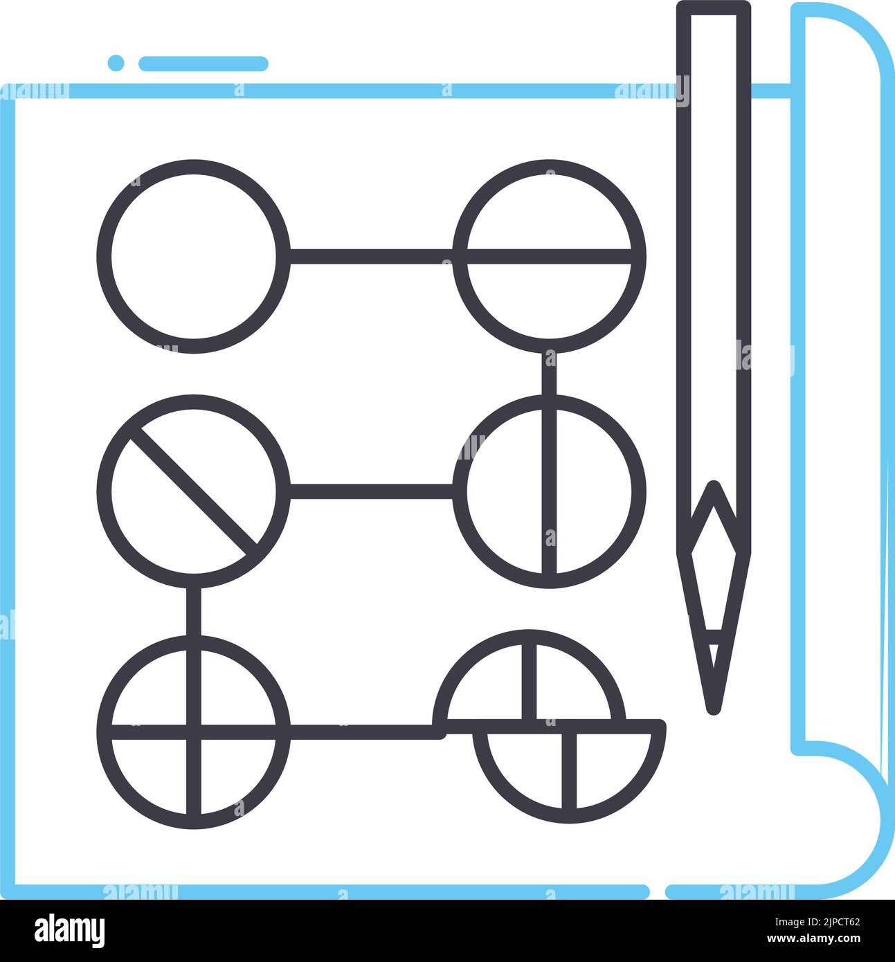 project evaluation line icon, outline symbol, vector illustration ...