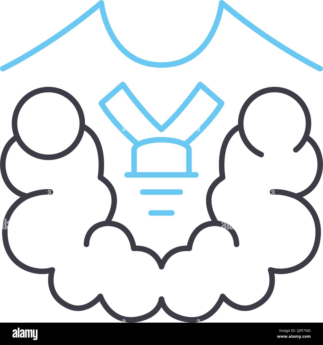 thyroid screening test line icon, outline symbol, vector illustration ...