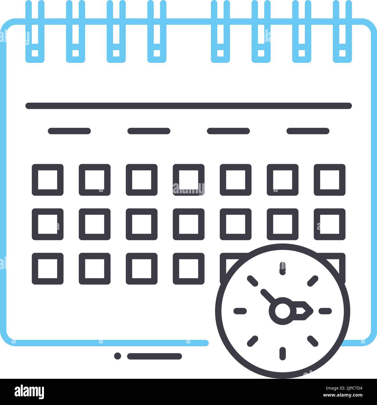 schedule line icon, outline symbol, vector illustration, concept sign ...