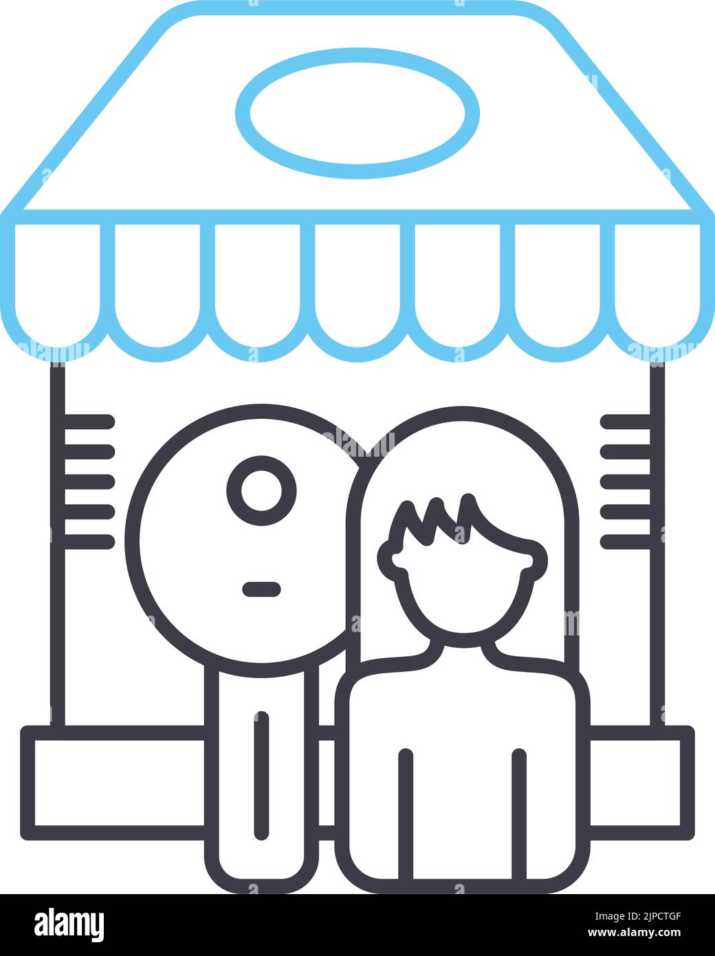 sale owner line icon, outline symbol, vector illustration, concept sign ...