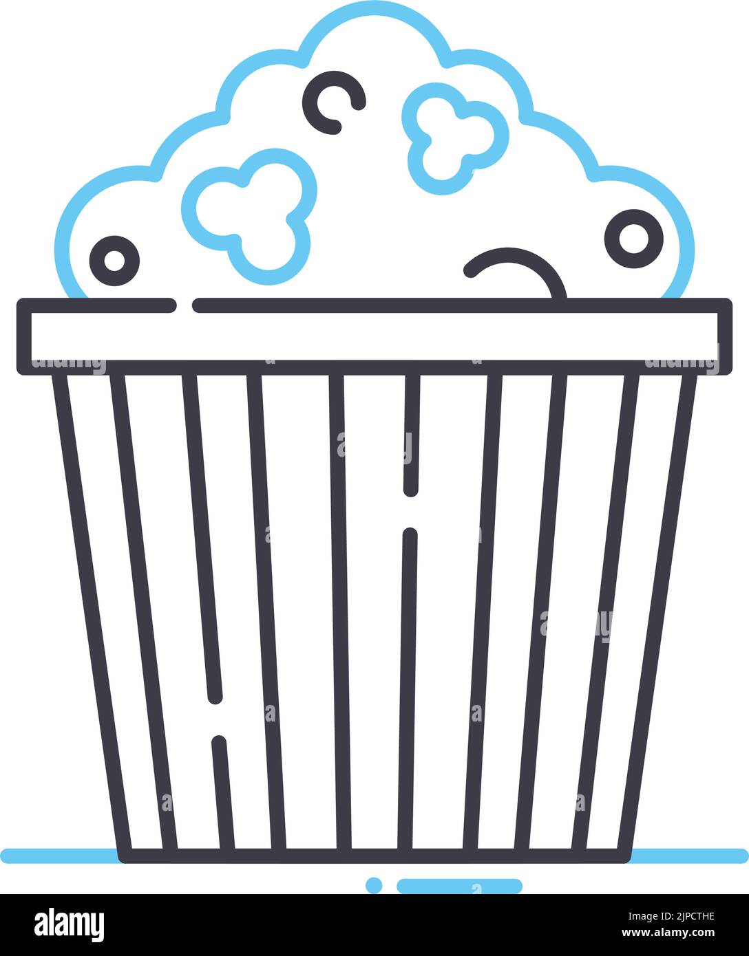 popcorn line icon, outline symbol, vector illustration, concept sign ...