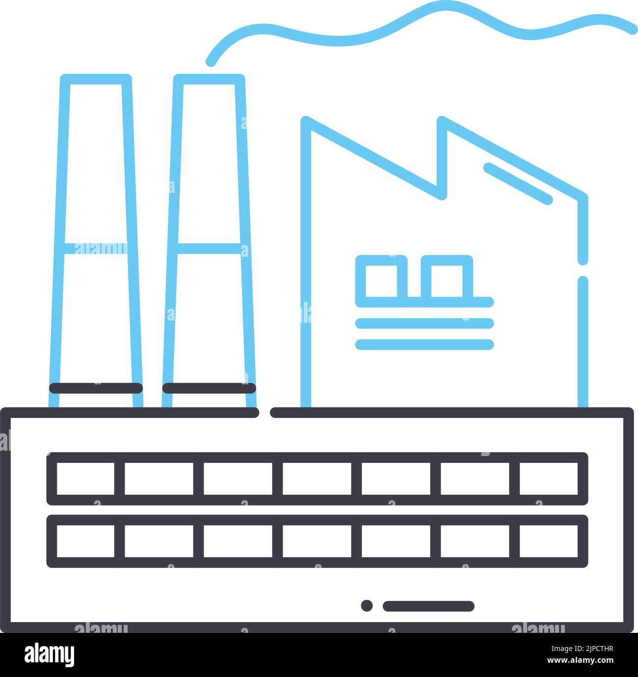 industry line icon, outline symbol, vector illustration, concept sign ...