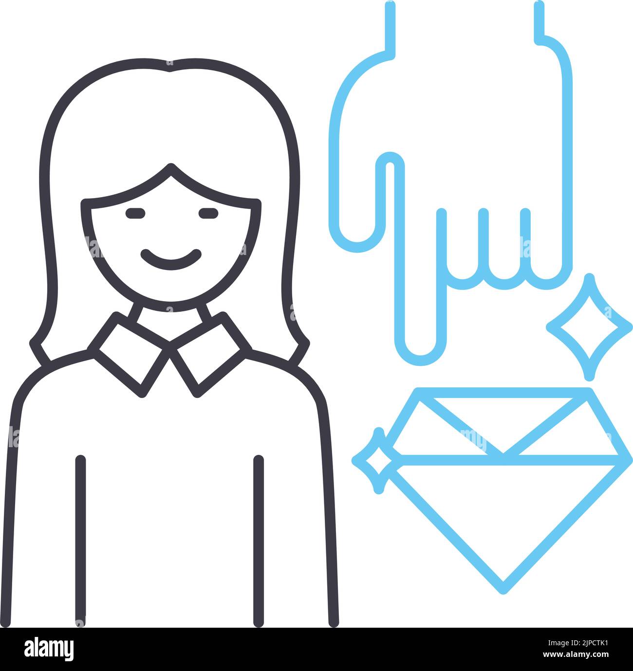 talent line icon, outline symbol, vector illustration, concept sign ...