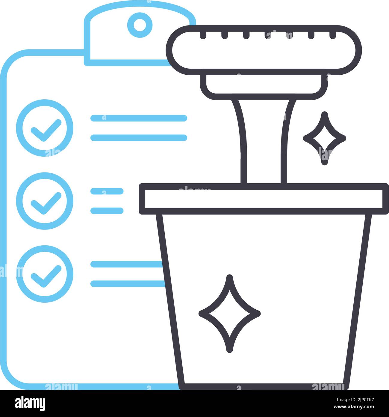 plan a cleaning line icon, outline symbol, vector illustration, concept ...