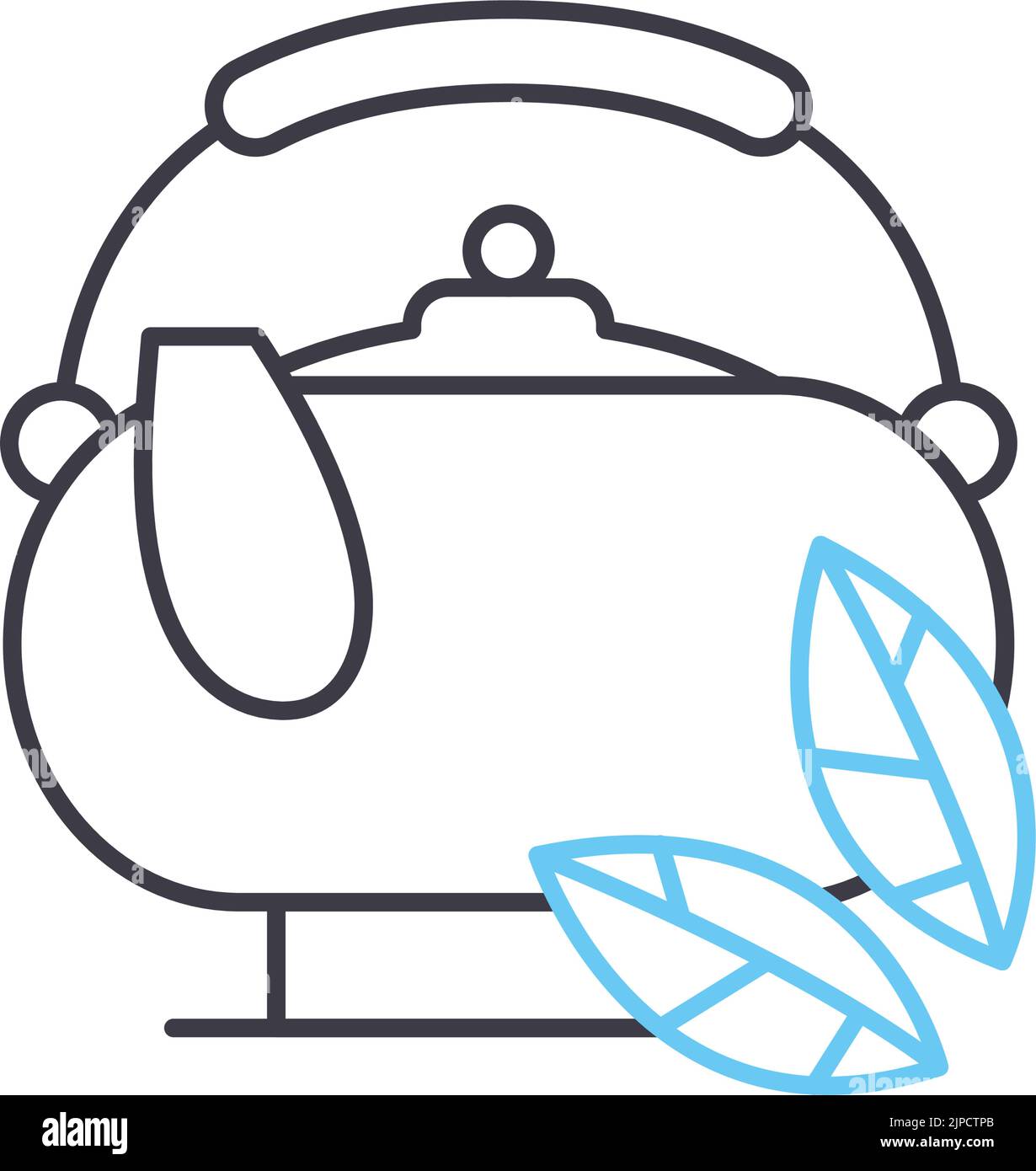 tea pot line icon, outline symbol, vector illustration, concept sign ...