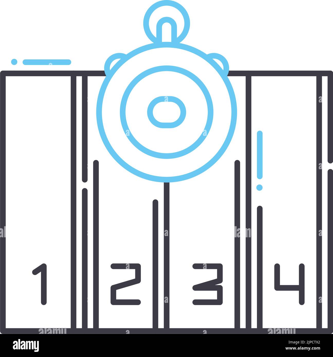 running track line icon, outline symbol, vector illustration, concept ...