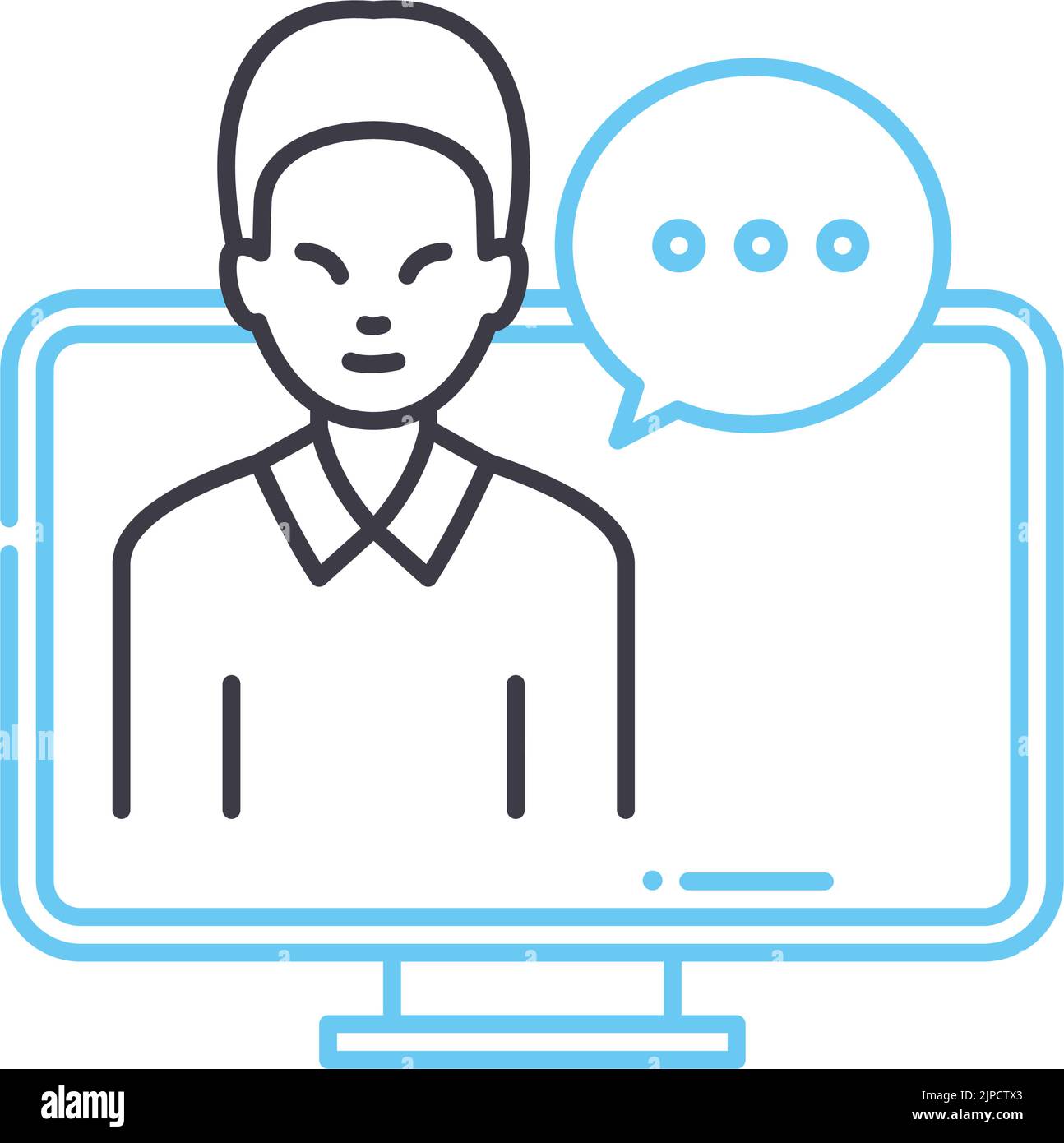 live streaming line icon, outline symbol, vector illustration, concept ...