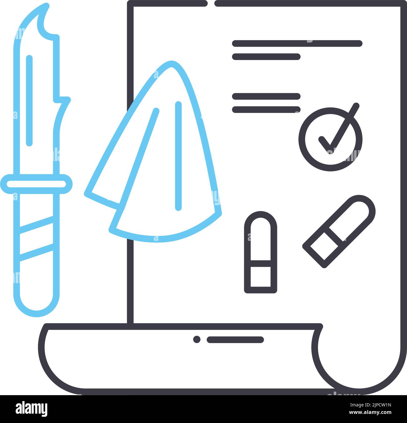 real evidence line icon, outline symbol, vector illustration, concept ...