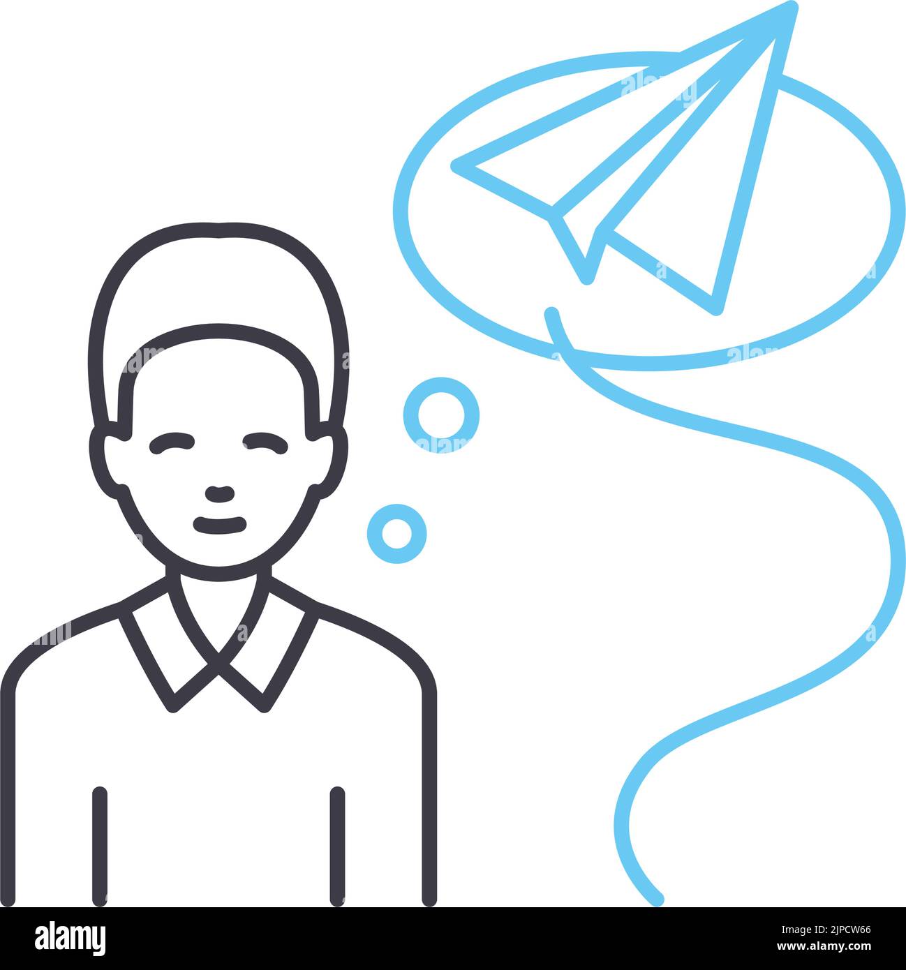 freedom of thought line icon, outline symbol, vector illustration ...