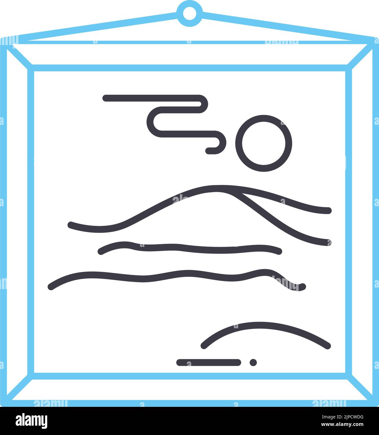 picture line icon, outline symbol, vector illustration, concept sign ...