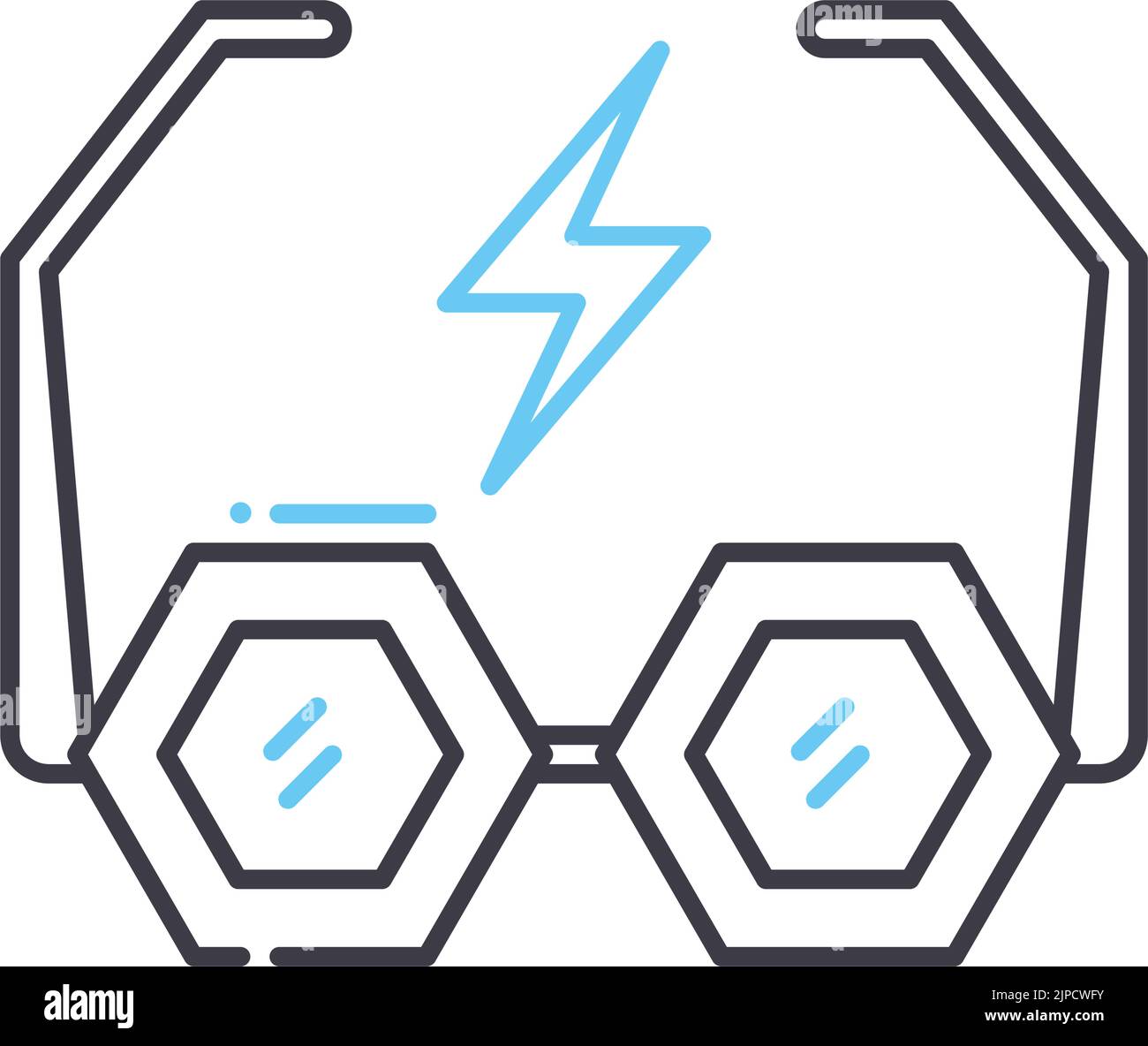 rock glasses line icon, outline symbol, vector illustration, concept ...