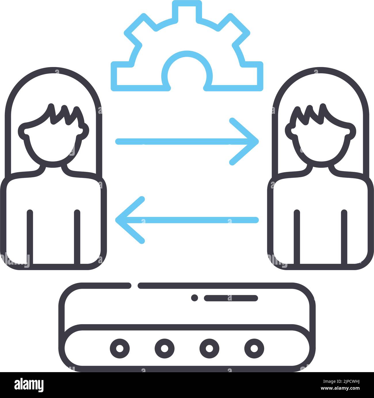 relationship management line icon, outline symbol, vector illustration ...