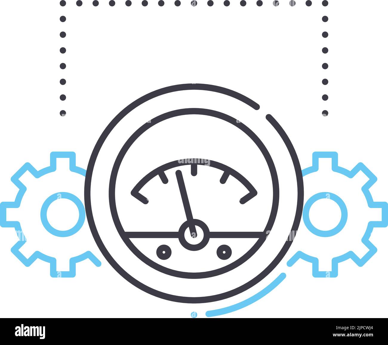 meter control line icon, outline symbol, vector illustration, concept ...