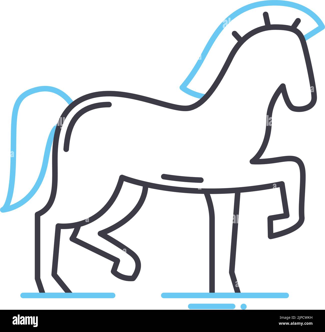 horse line icon, outline symbol, vector illustration, concept sign ...