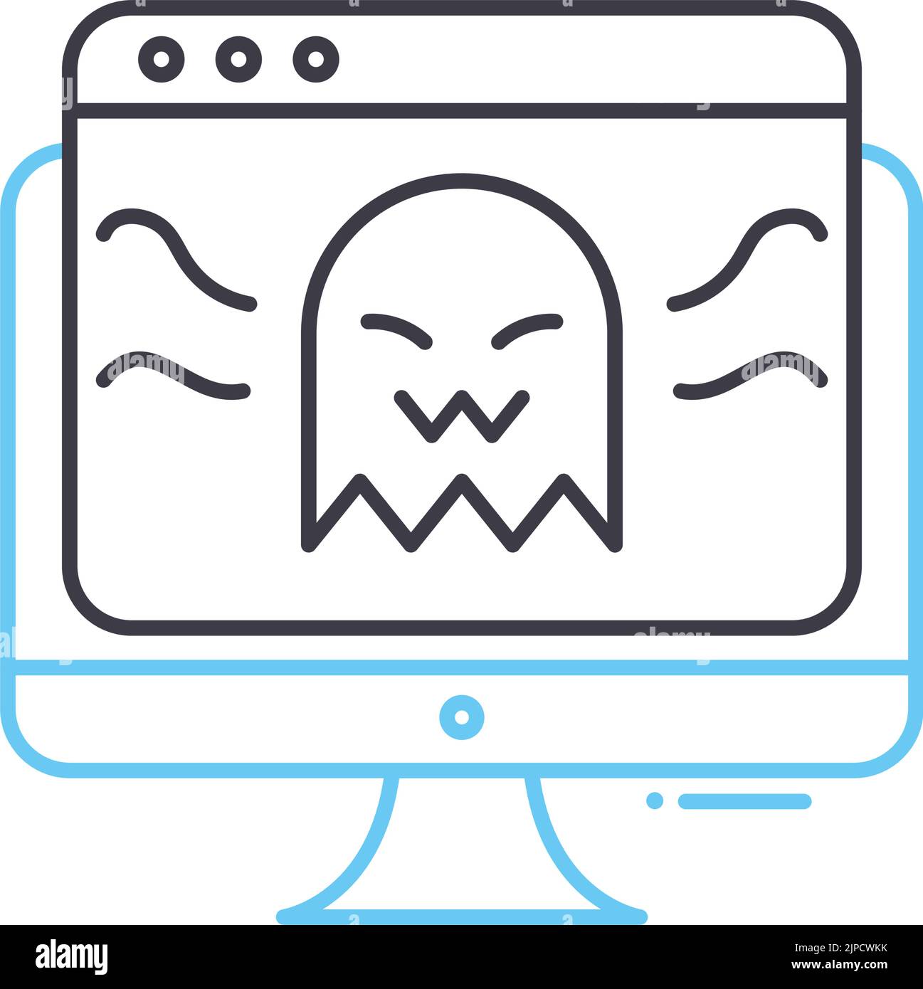 infected line icon, outline symbol, vector illustration, concept sign ...