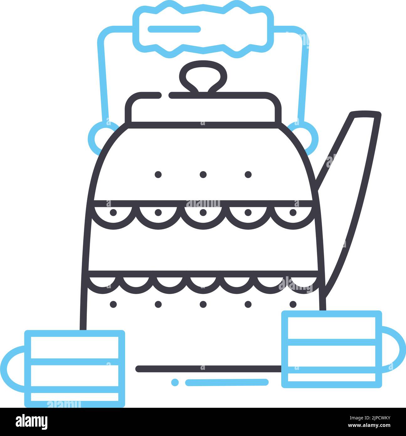 teapot line icon, outline symbol, vector illustration, concept sign ...