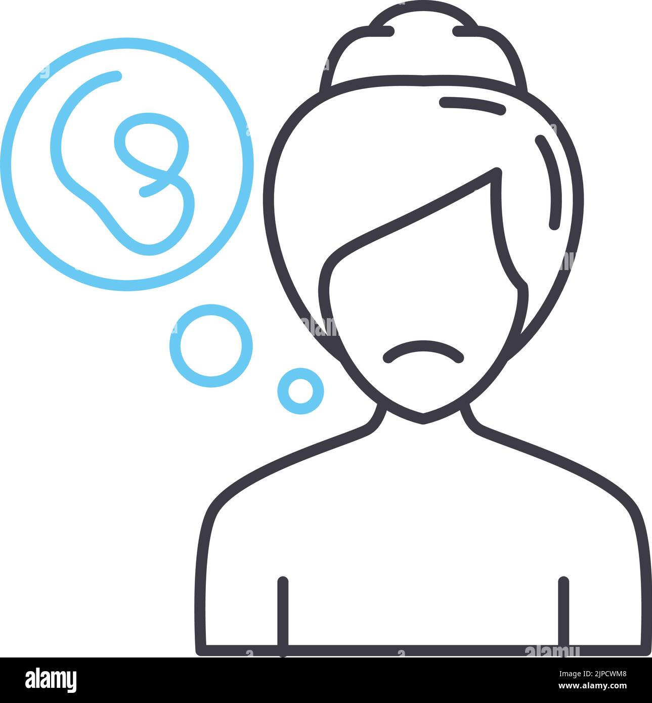 psychological problems line icon, outline symbol, vector illustration ...