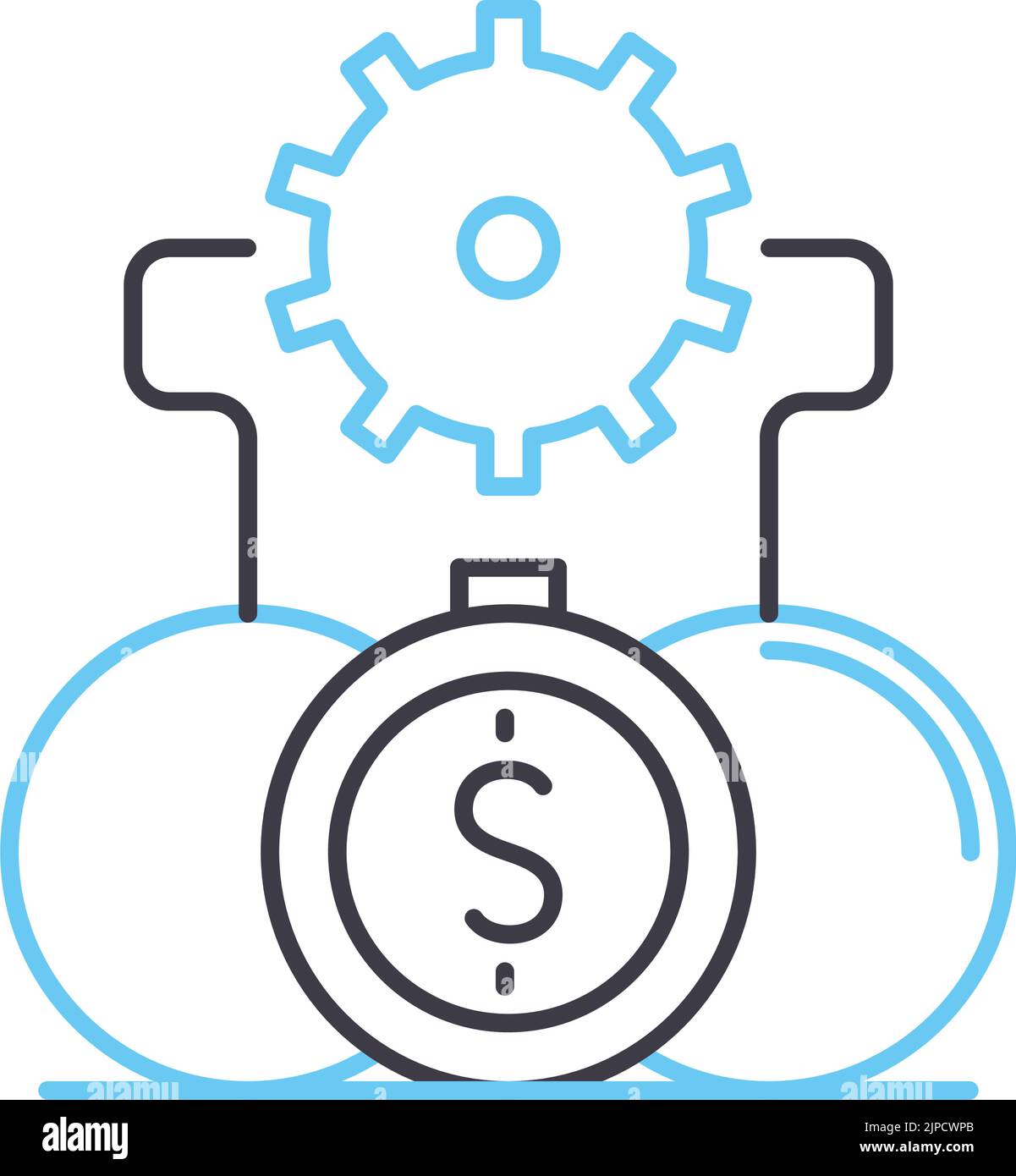 money management line icon, outline symbol, vector illustration ...