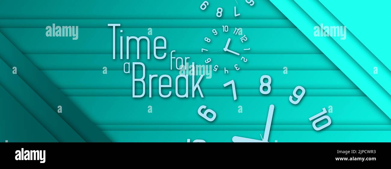 time for a break sign on white background Stock Photo - Alamy
