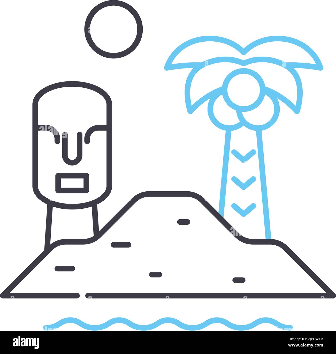 island line icon, outline symbol, vector illustration, concept sign ...