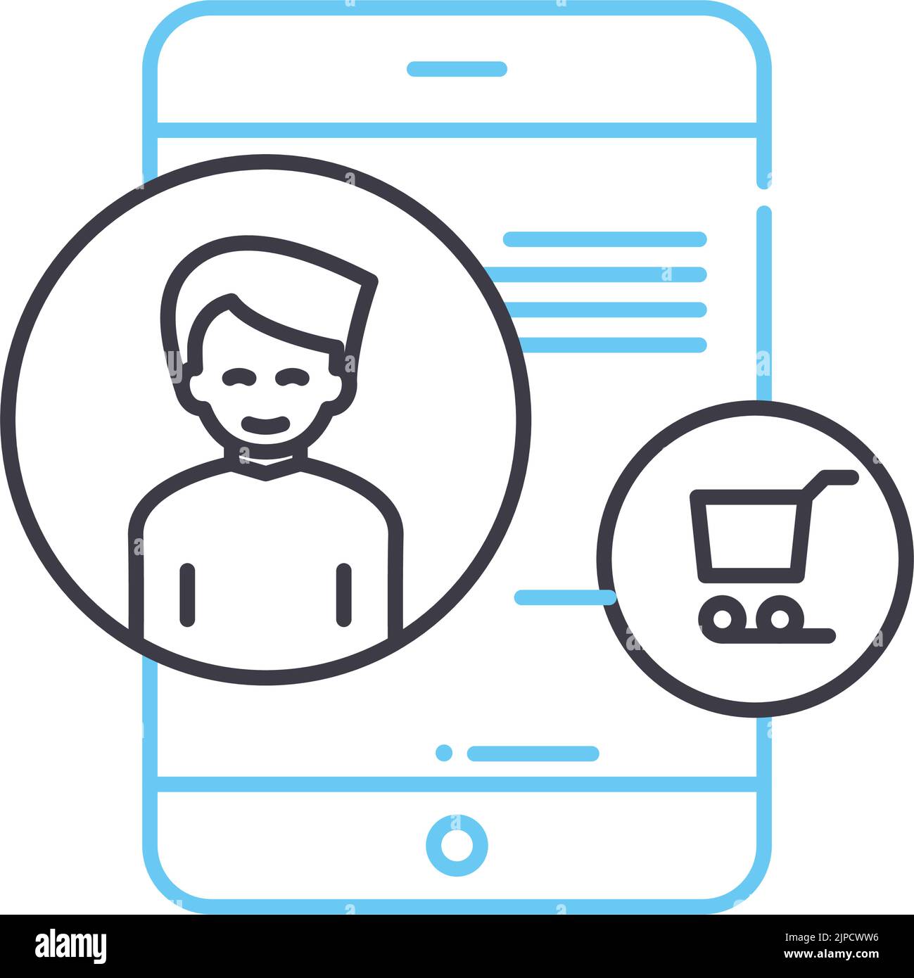 personalized web store line icon, outline symbol, vector illustration ...