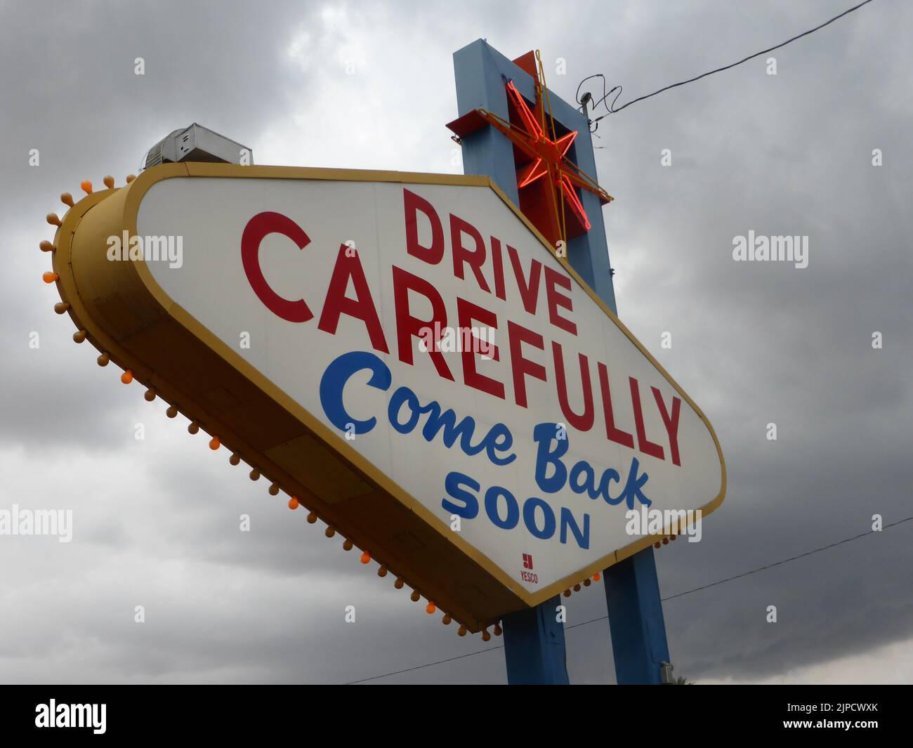 Drive carefully come back soon Las Vegas sign Stock Photo - Alamy