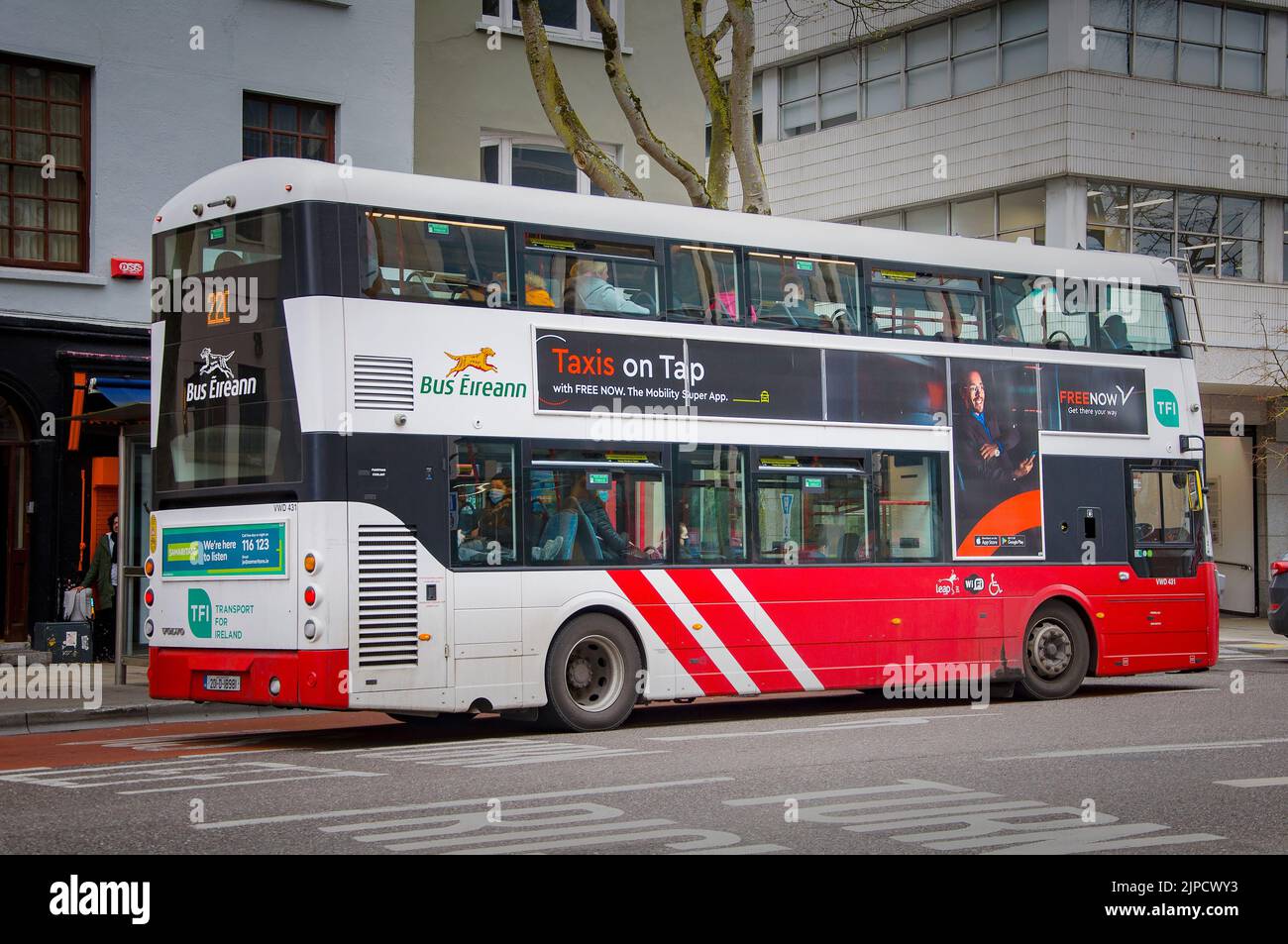 CORK, IRELAND. APRIL 04, 2022. St. Traditional Irish two floors bus in ...