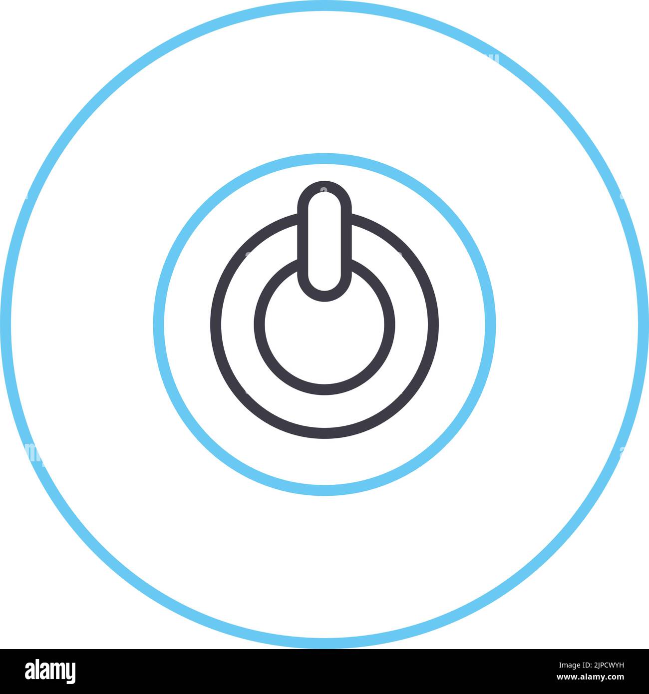 power button line icon, outline symbol, vector illustration, concept ...