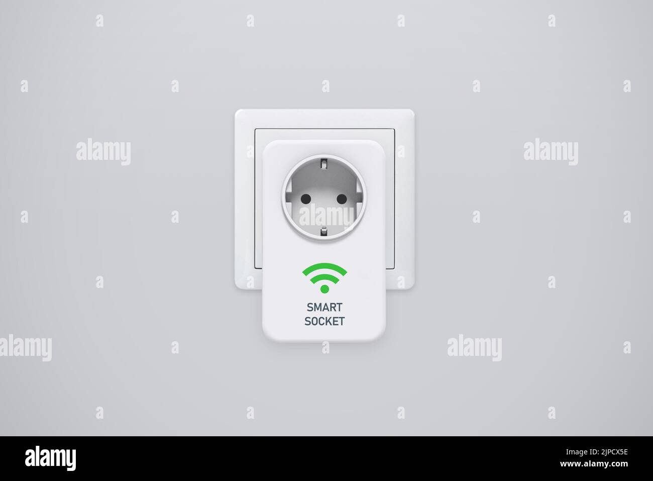 Electrical smart socket, energy efficiency, smart home concept Stock ...