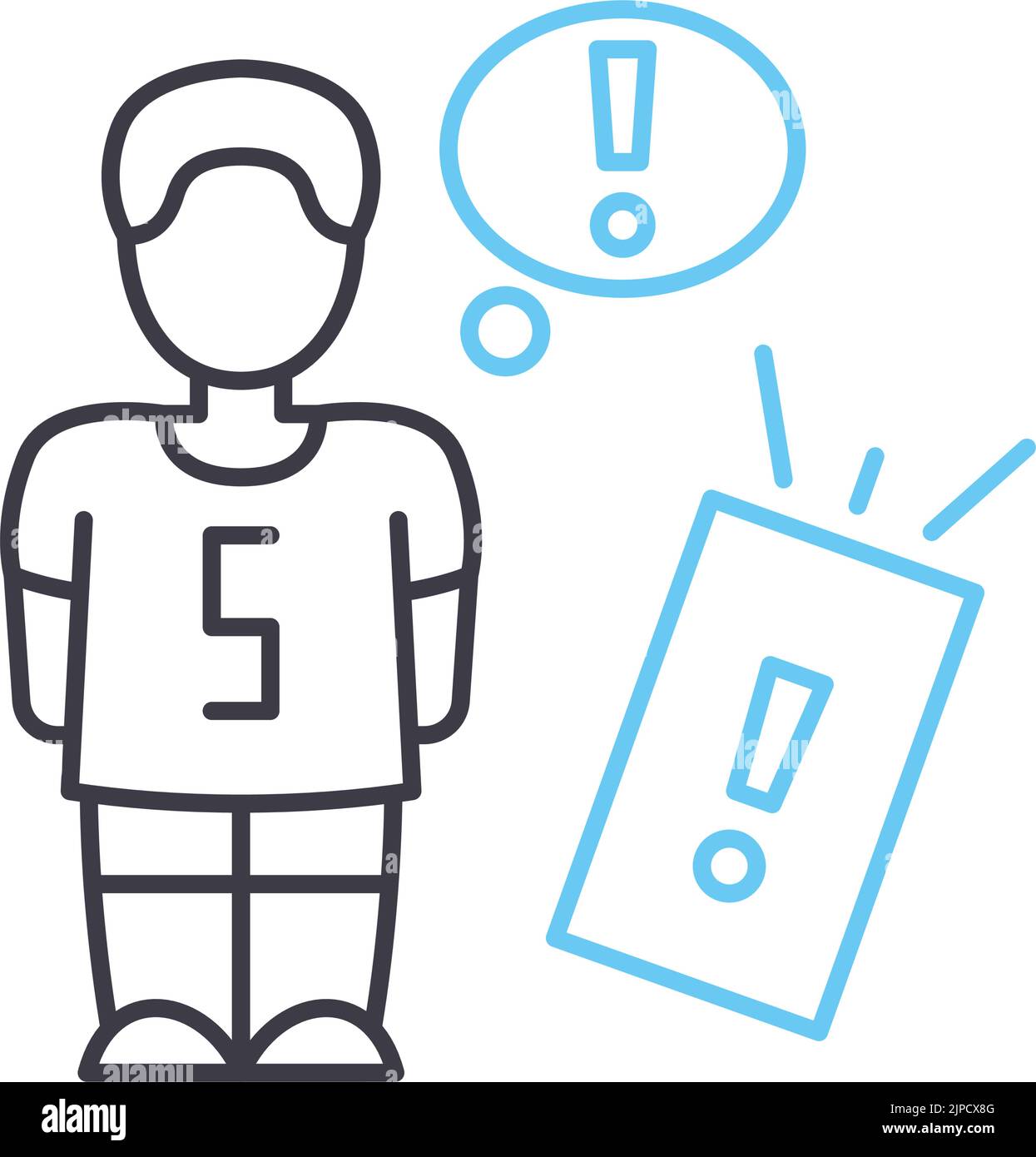 football warning line icon, outline symbol, vector illustration ...