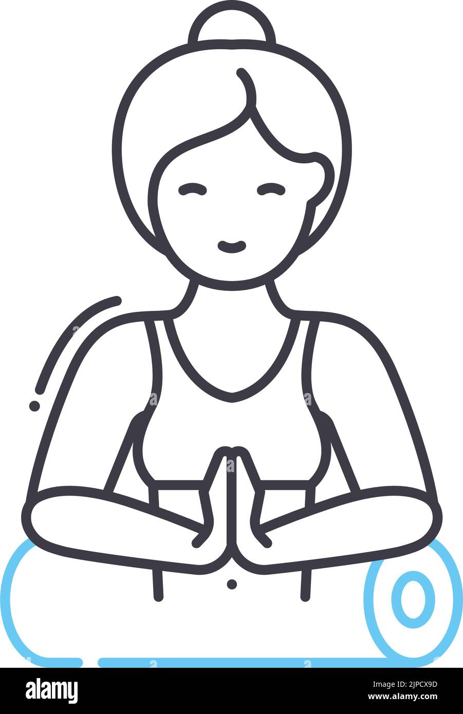 yoga for women line icon, outline symbol, vector illustration, concept ...