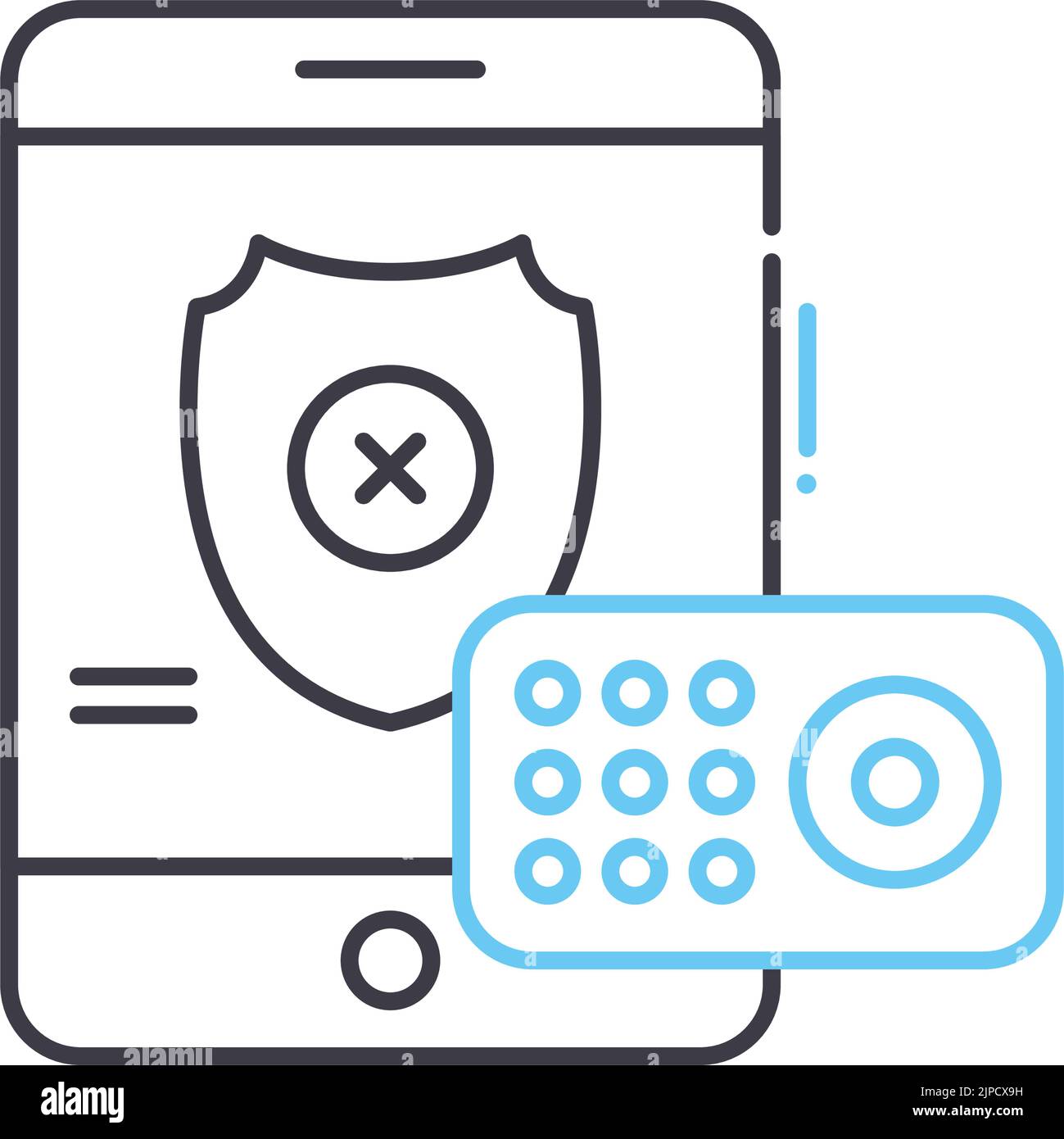 Work Security System Line Icon Outline Symbol Vector Illustration