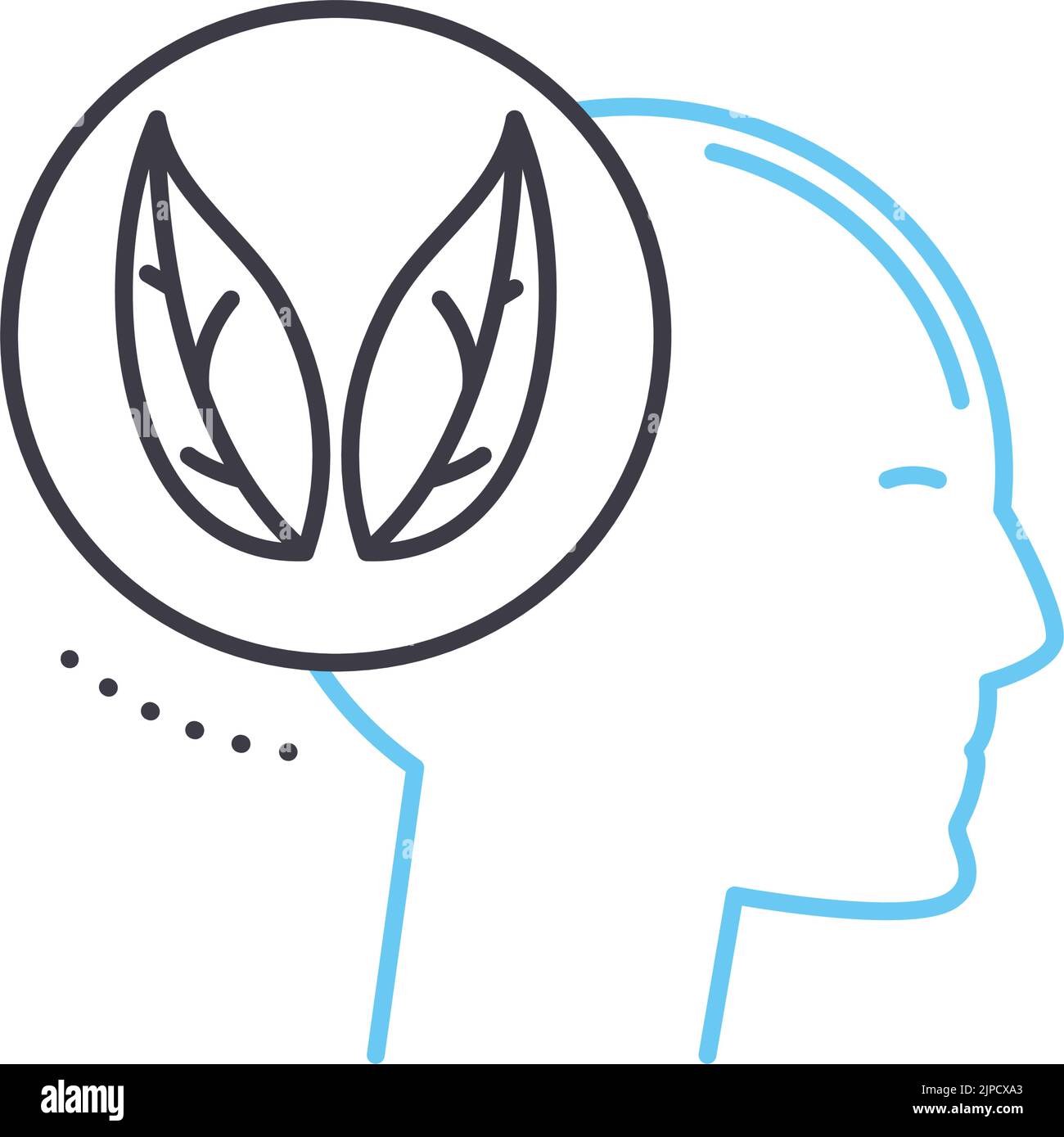 think green line icon, outline symbol, vector illustration, concept ...