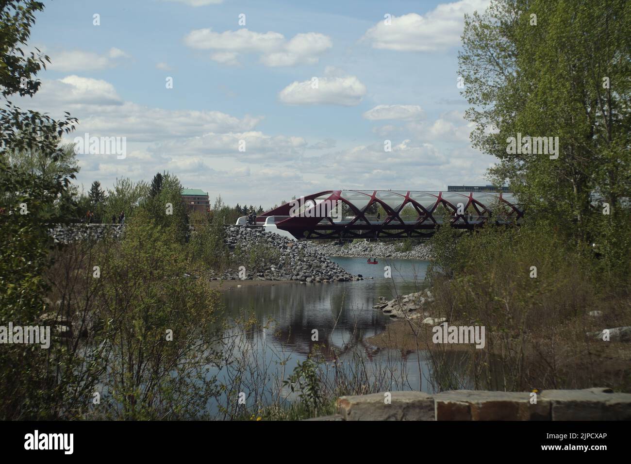 A landscape view of the Prince's Island Park. Downtown Calgary Stock ...