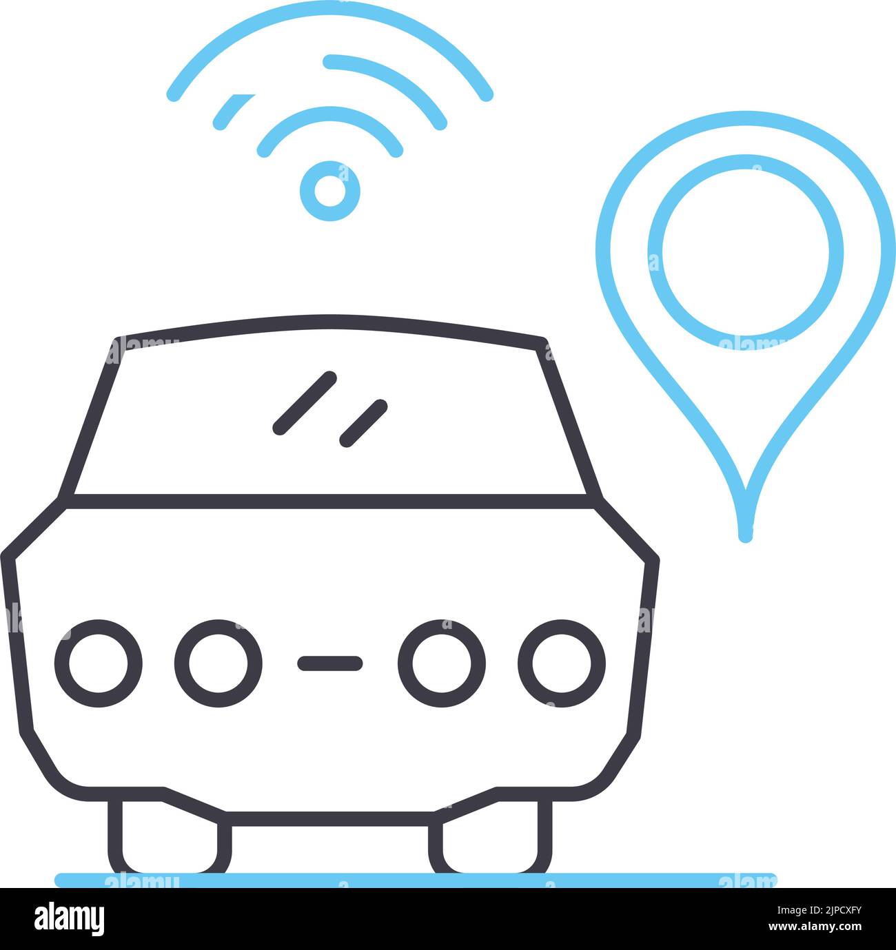 navigation line icon, outline symbol, vector illustration, concept sign ...