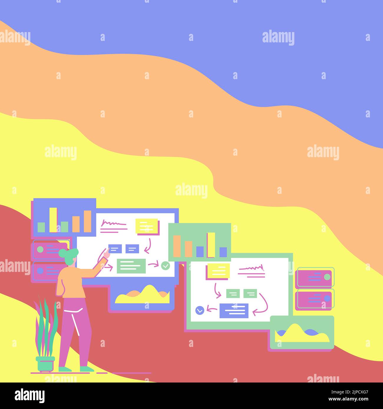 Important Message Presented On Board With Charts And Arrows Around ...