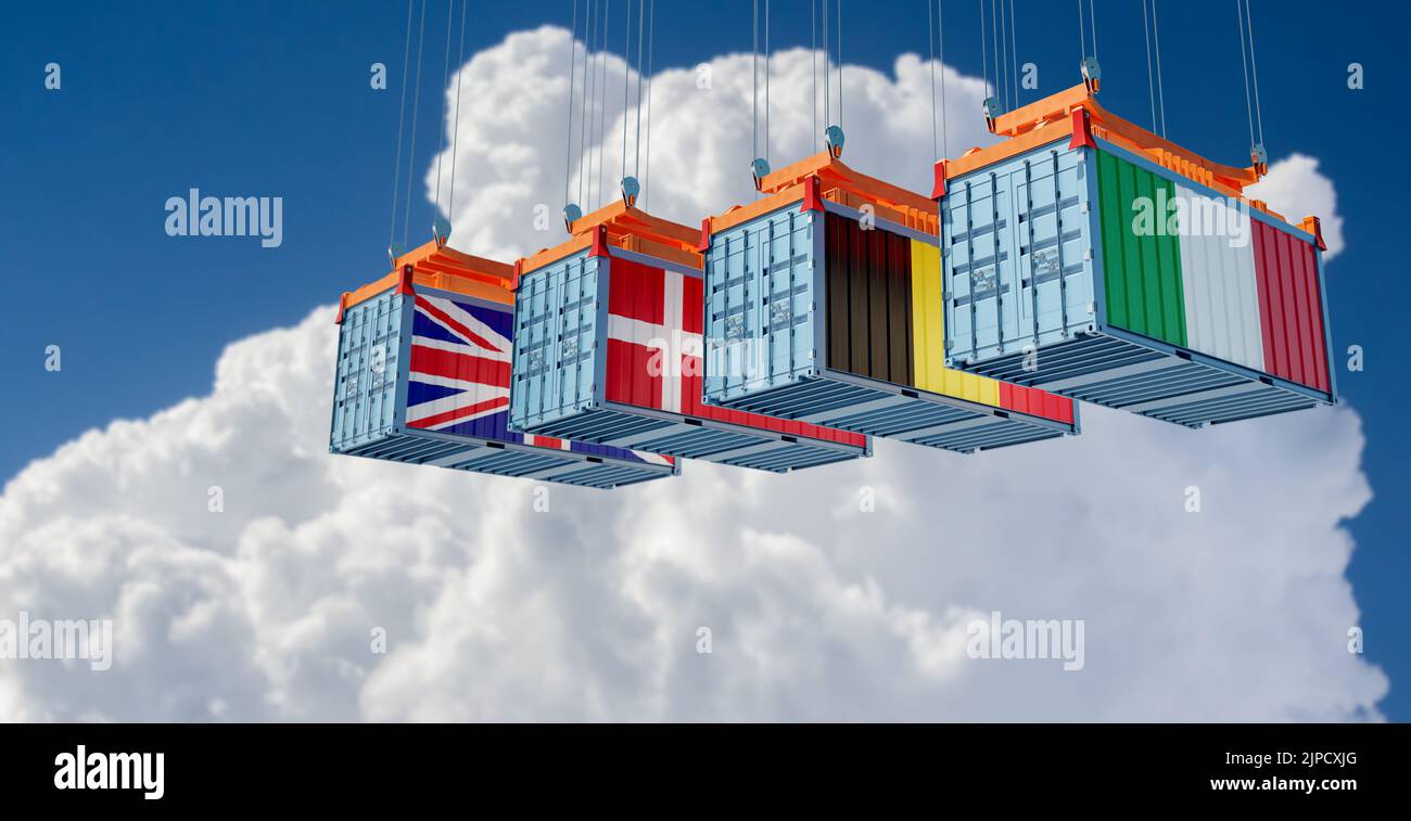 Four shipping flags hi-res stock photography and images - Alamy