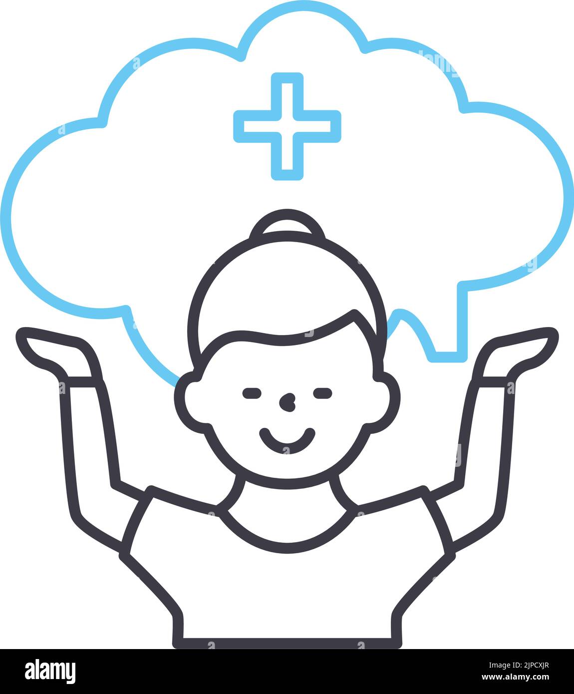 Mental Health Theraphy Line Icon Outline Symbol Vector Illustration