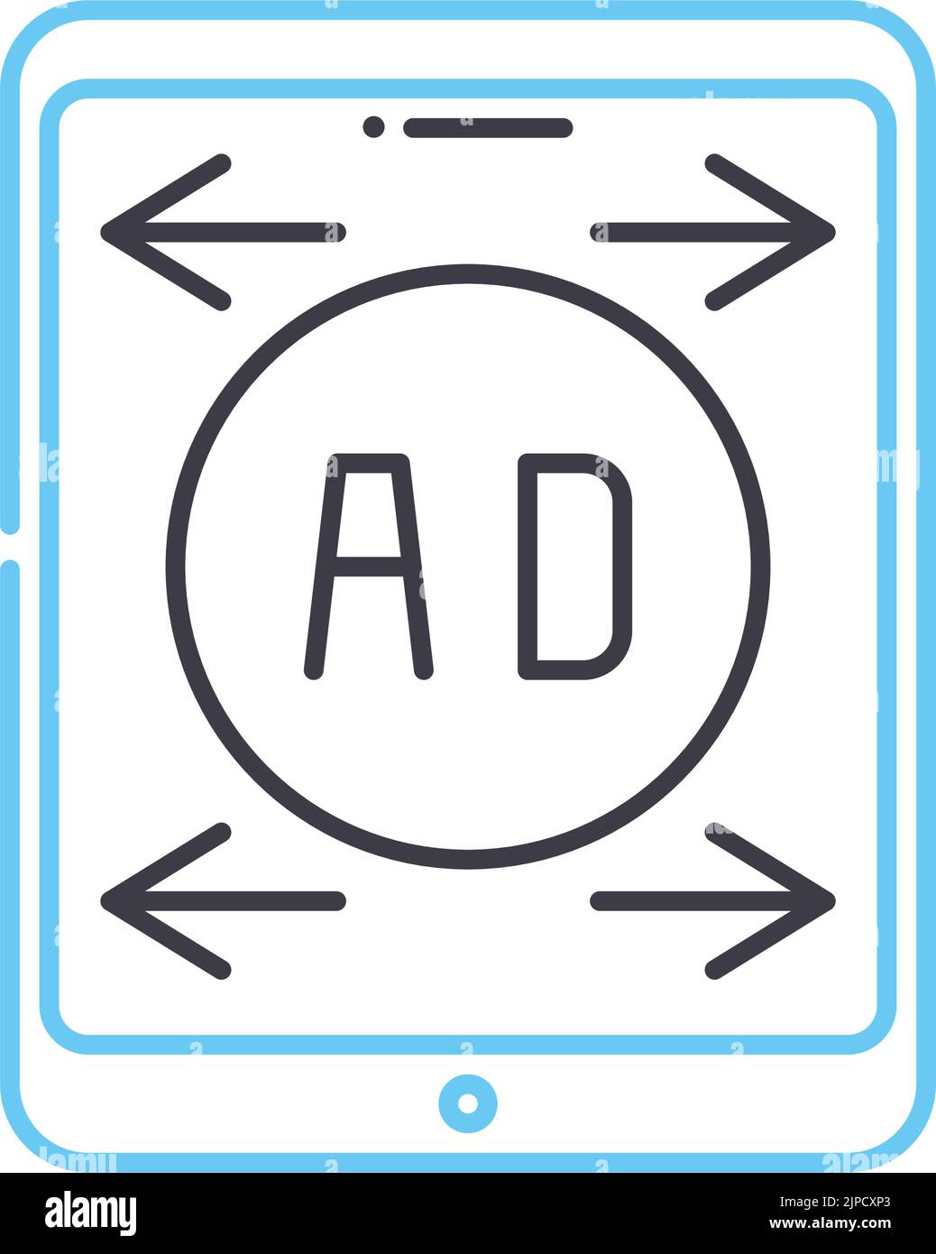 media channels line icon, outline symbol, vector illustration, concept ...