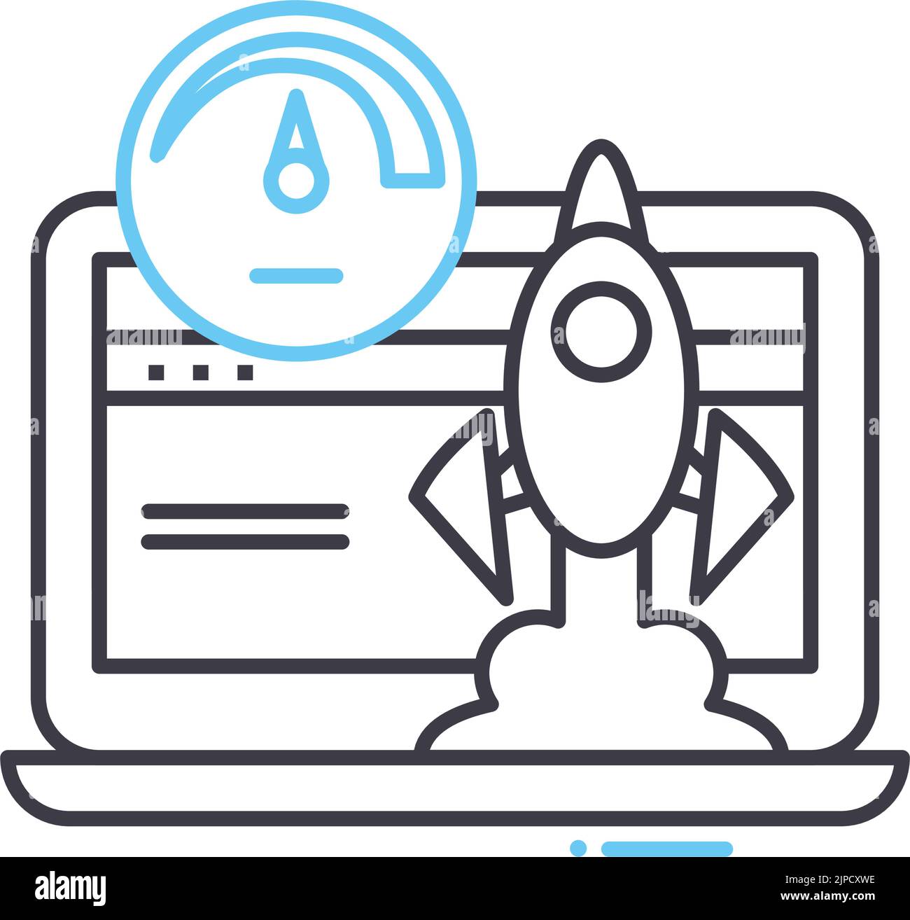 website load speed line icon, outline symbol, vector illustration, concept sign Stock Vector ...