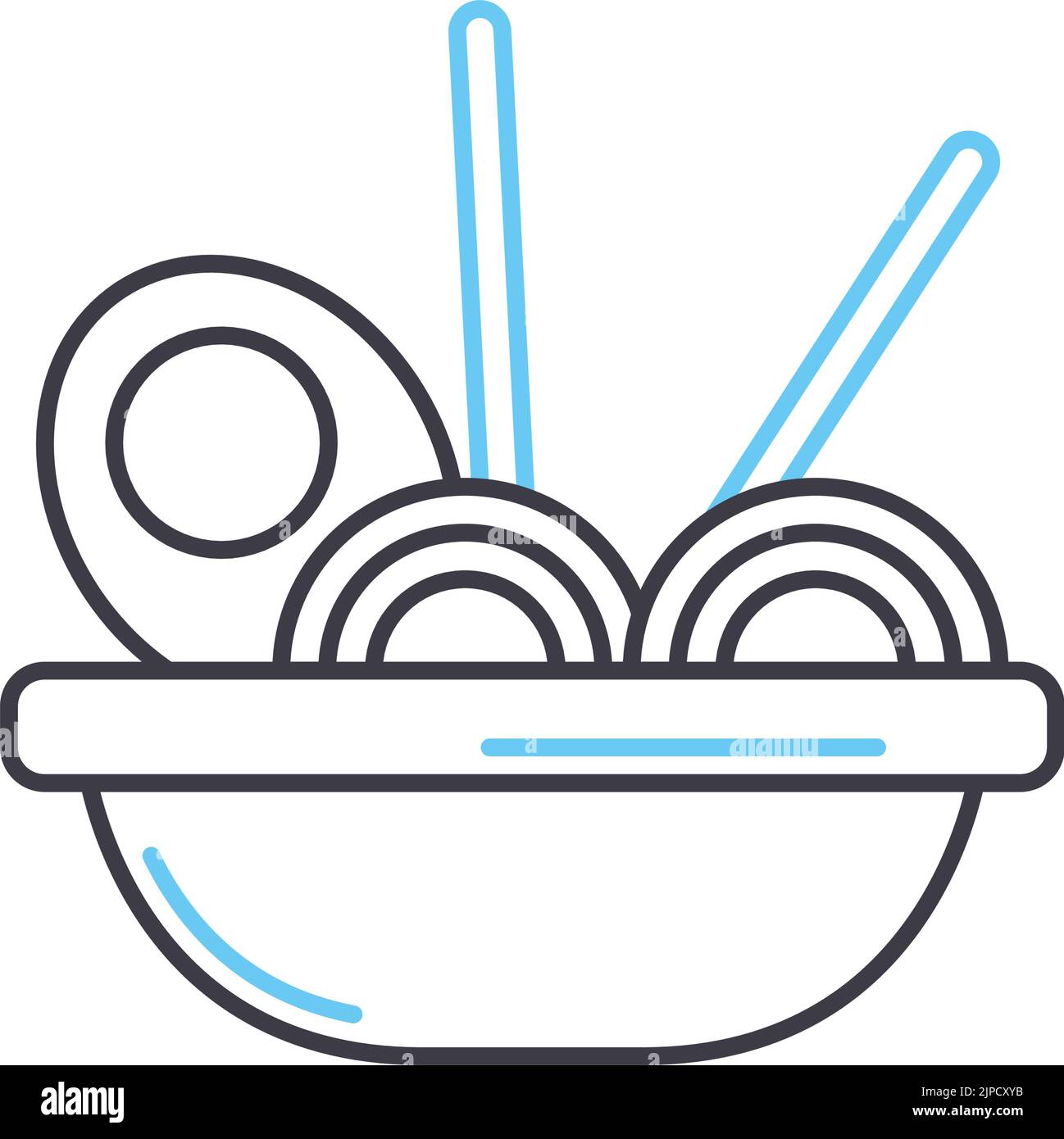 ramen line icon, outline symbol, vector illustration, concept sign ...