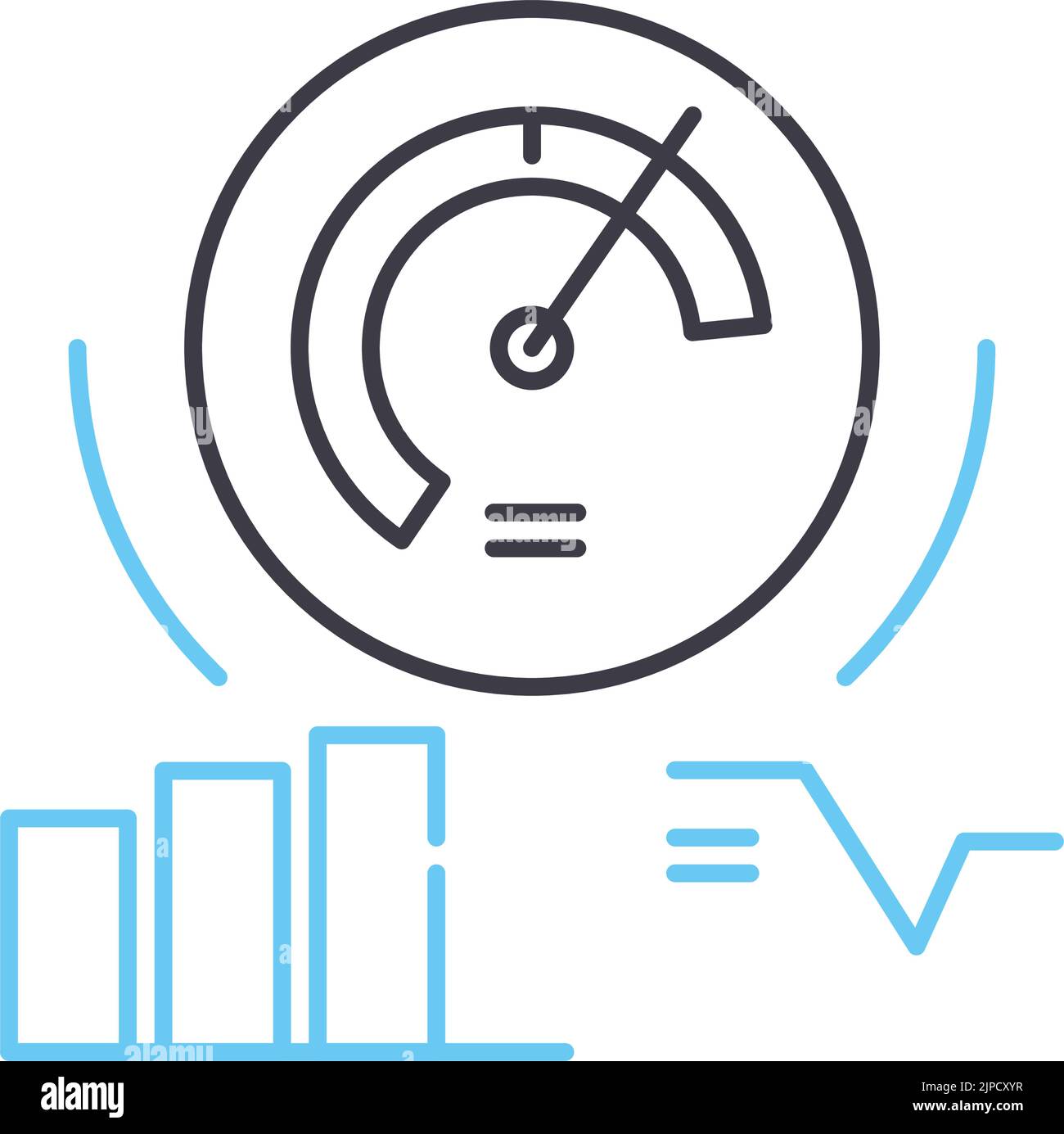 speedometer line icon, outline symbol, vector illustration, concept ...