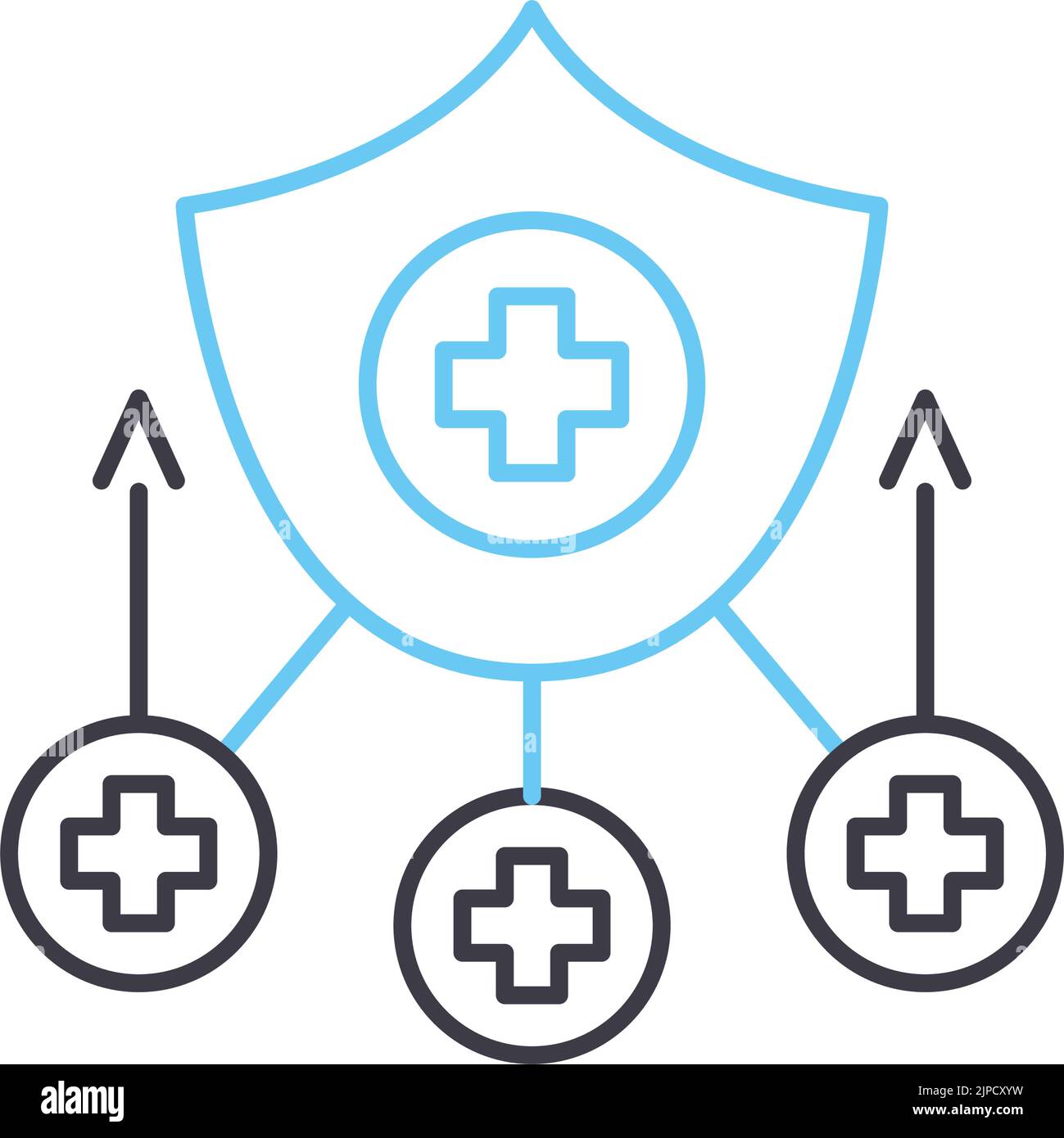 health insurance line icon, outline symbol, vector illustration ...