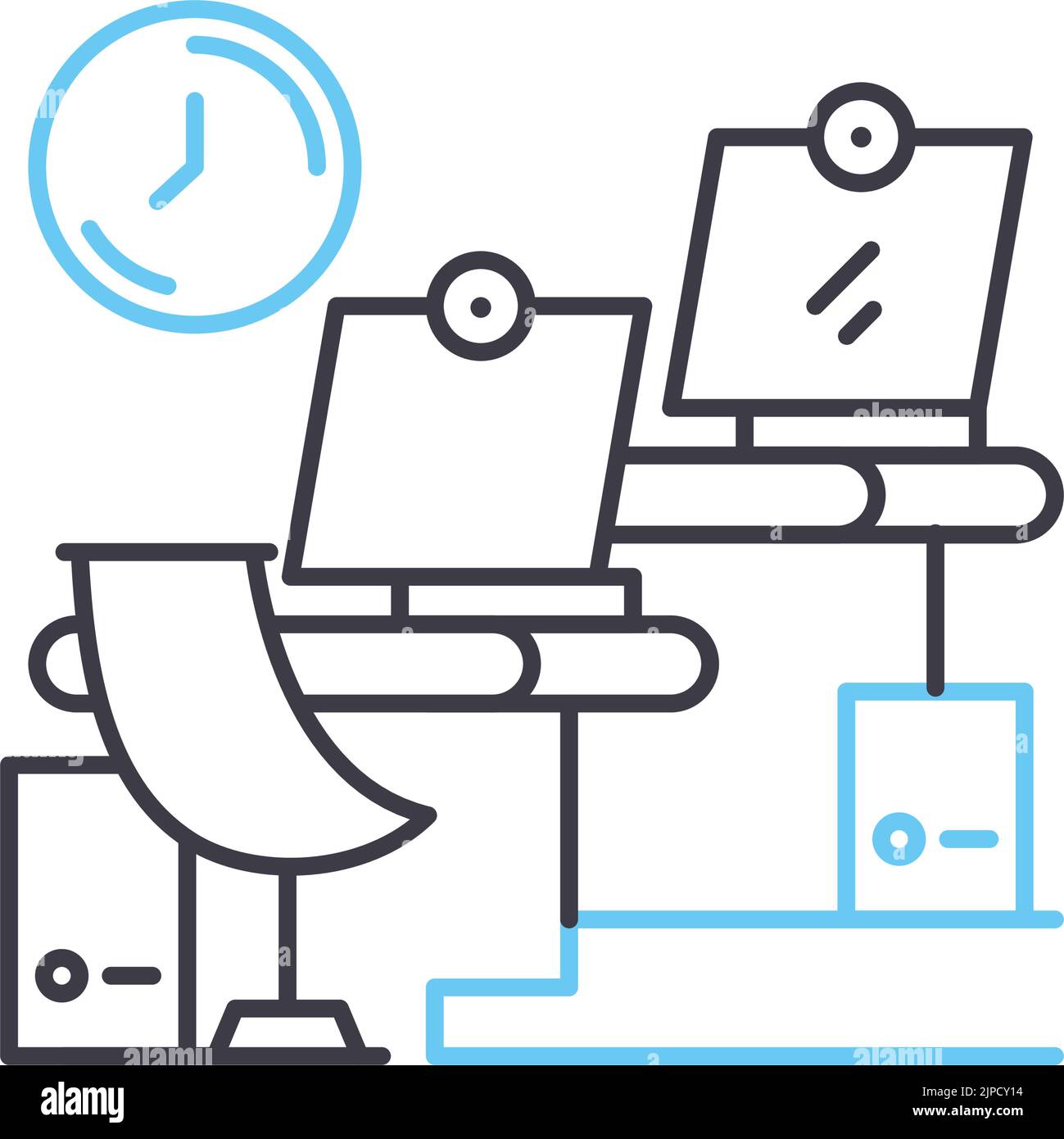 office line icon, outline symbol, vector illustration, concept sign ...