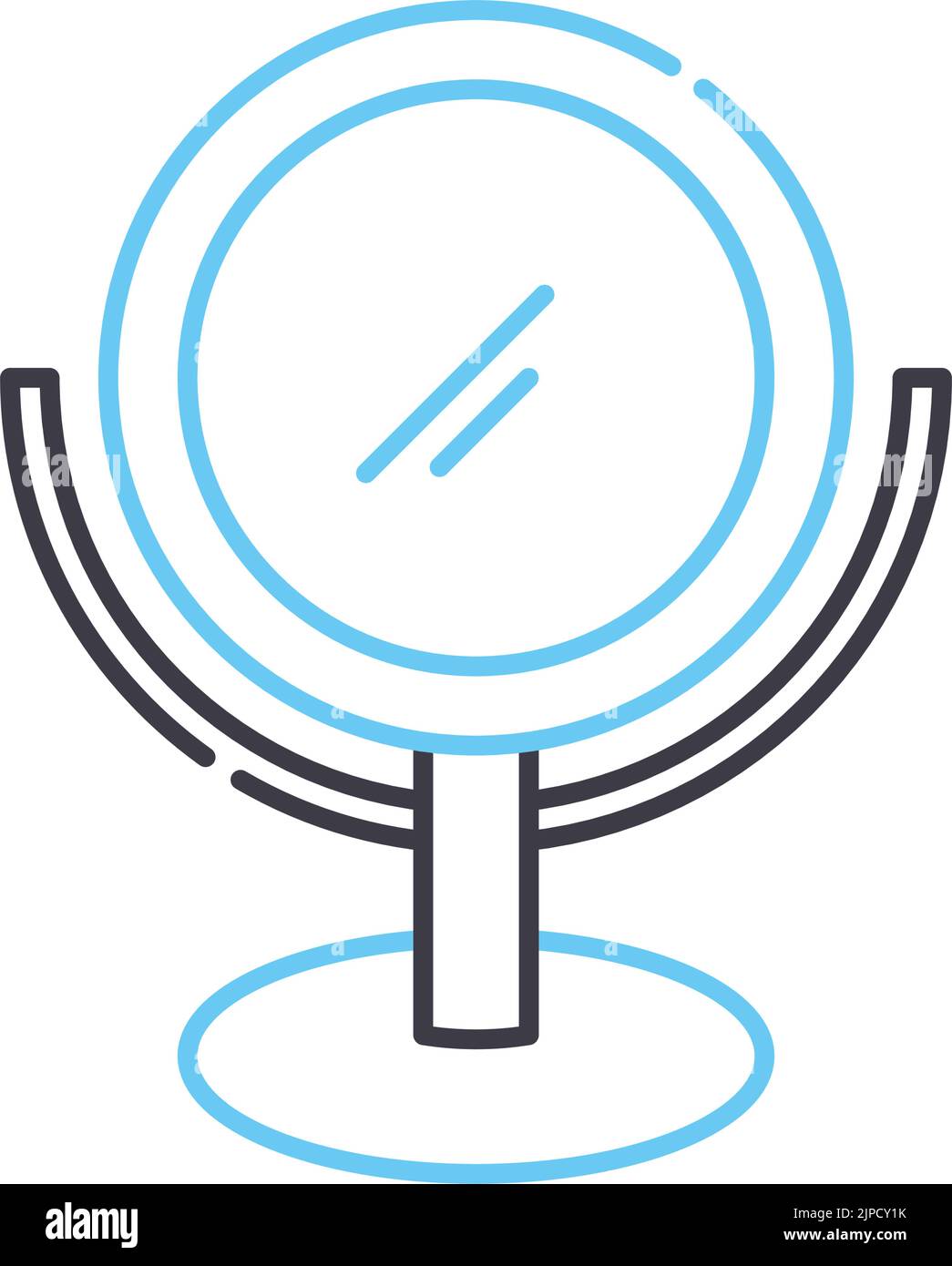 mirror line icon, outline symbol, vector illustration, concept sign ...