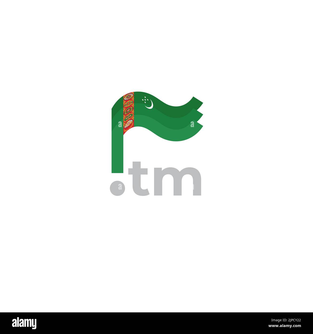 Turkmenistan flag icon. Original simple design of the turkmen flag, map ...