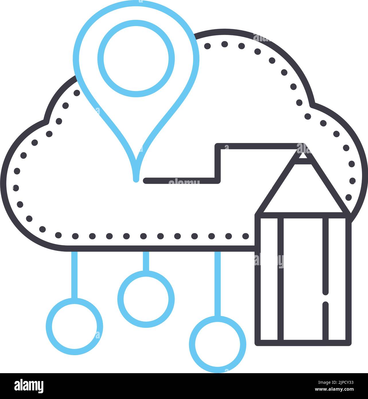 sitemap navigation line icon, outline symbol, vector illustration ...