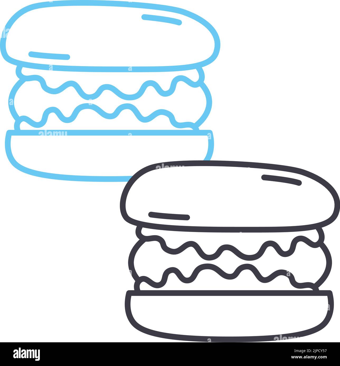 macaron line icon, outline symbol, vector illustration, concept sign ...