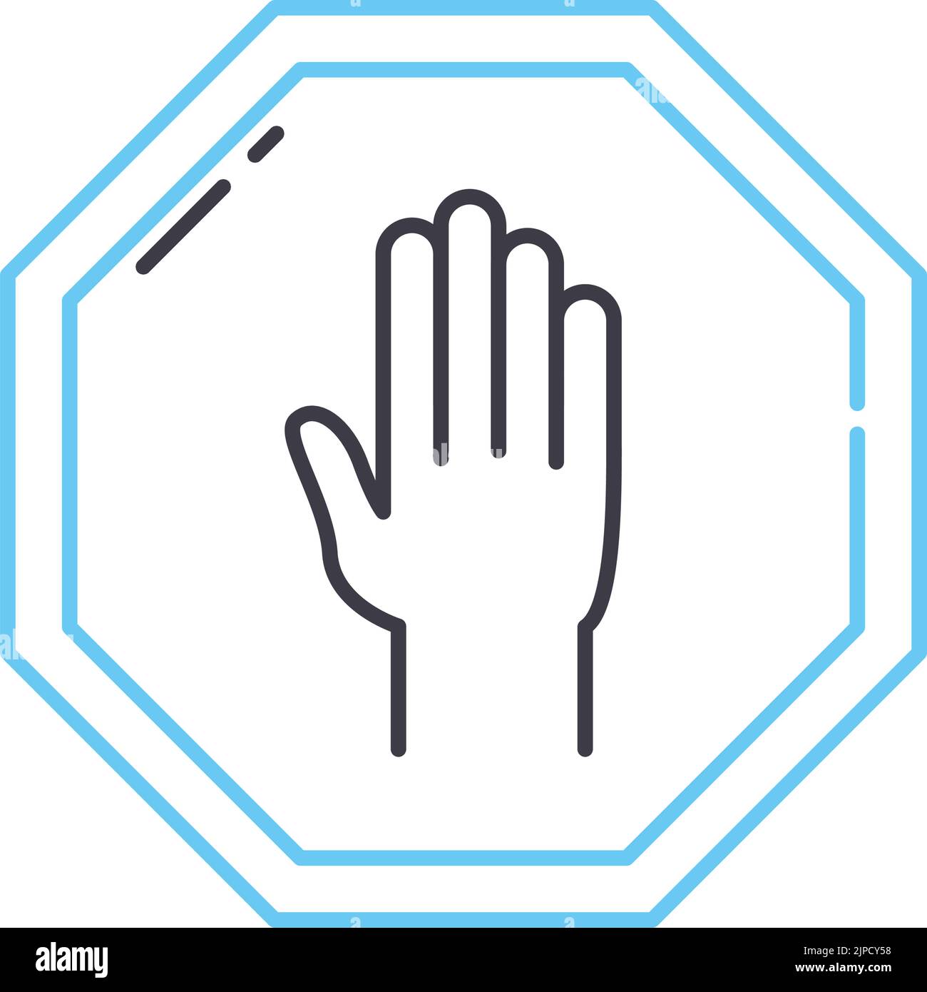 stop sign line icon, outline symbol, vector illustration, concept sign ...