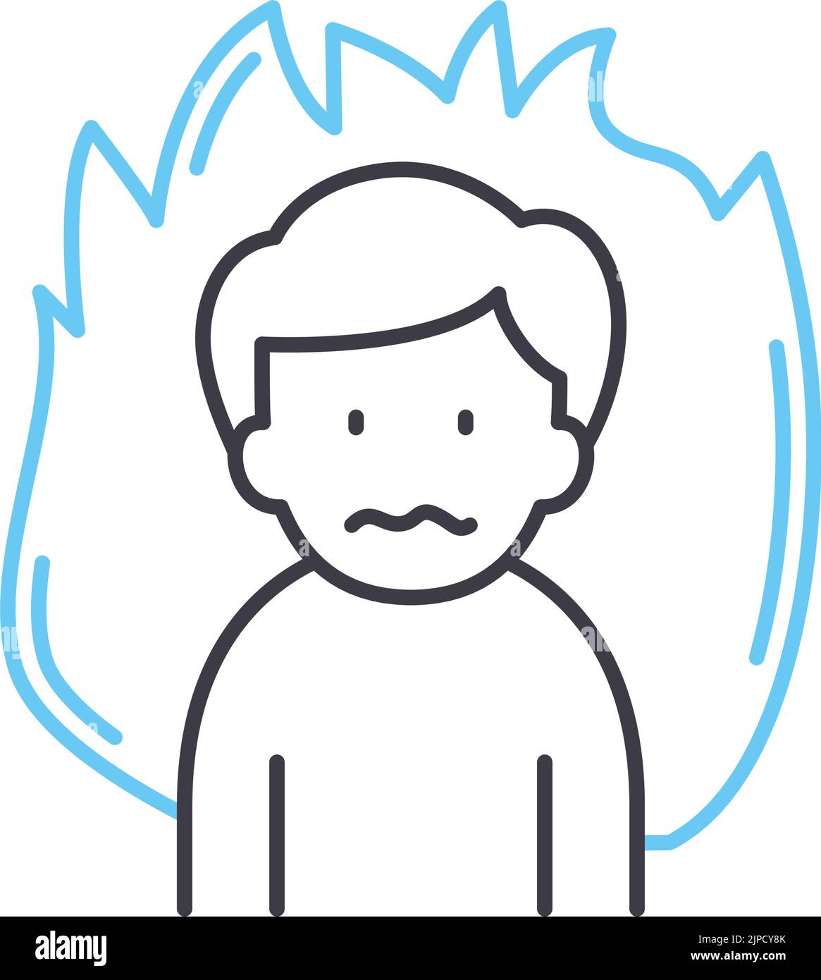 phobia line icon, outline symbol, vector illustration, concept sign ...
